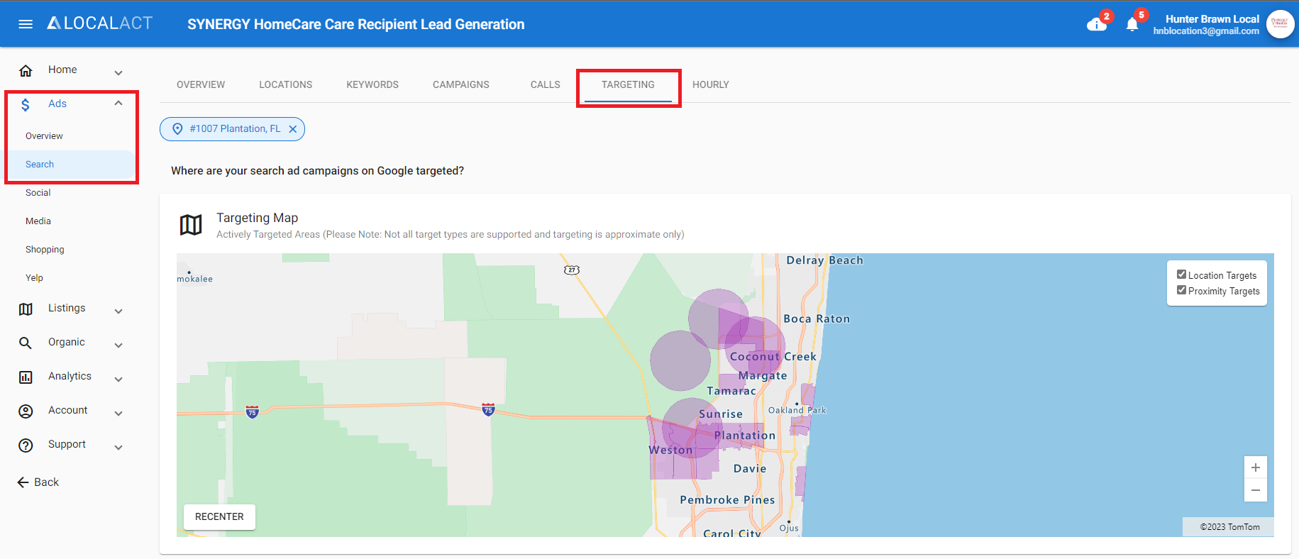 How to View Google Targeting Maps in LOCALACT – LOCALACT