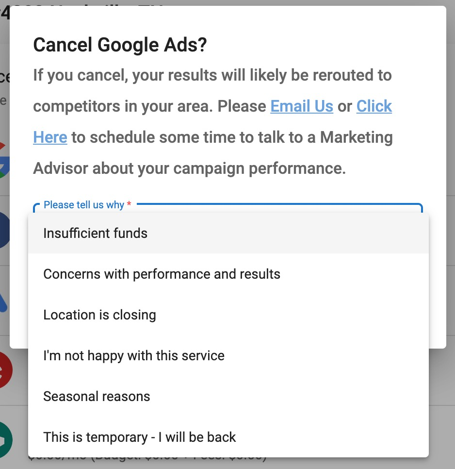How to Cancel Services – LOCALACT